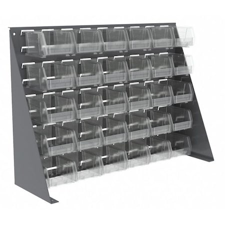Akro-Mils Steel Louvered Bench Rack, 27" W x 8" D x 19" H, Gray ...