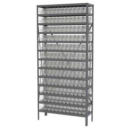 Akro-Mils Steel Bin Shelving, 36 in W x 79 in H x 12 in D, 13 Shelves ...