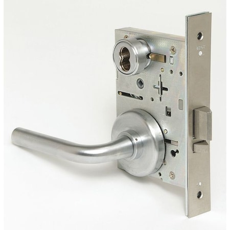 Best Mortise Lockset, Lever, 40H Rose, Ser. 40H, Grd. 1, Storeroom ...