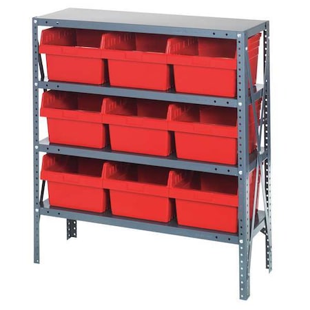 Quantum Storage Systems Steel Bin Shelving, 18 in D x 39 in H x 36 in W ...