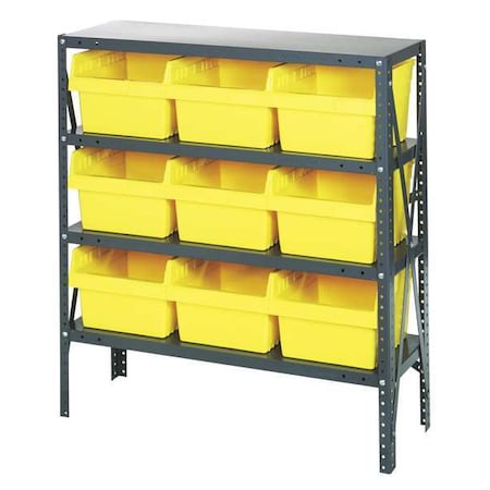 Quantum Storage Systems Steel Bin Shelving, 12 in D x 39 in H x 36 in W ...