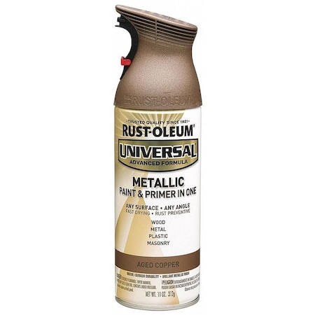 Rust-Oleum Spray Paint, Aged Copper, Metallic, Solvent, 11 oz 249132 | Zoro