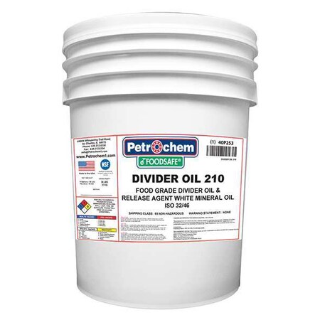 Petrochem Divider Oil, Food Grade, 5 Gal. FOODSAFE DIVIDER OIL 210-005 ...