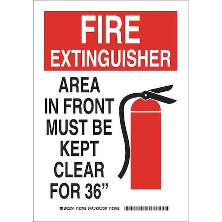 Brady Fire Extinguisher Sign, 14" Height, 10" Width, Plastic, Rectangle ...