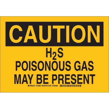 Brady Caution Sign, 10 in Height, 14 in Width, Aluminum, Rectangle ...