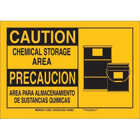 Brady Caution/Precaucion, Chemical Storage Area/Area Para ...