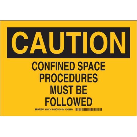Brady Caution Sign, 10X14", Black/Yellow, 126735 126735 | Zoro