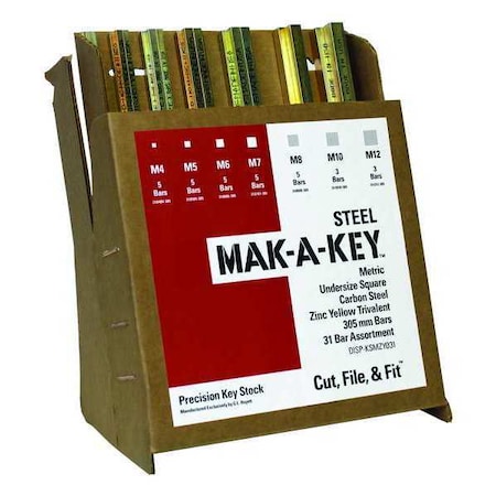 Mak-A-Key Oversized Key Stock Assortment, Square End, Steel DISP ...