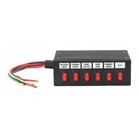 Federal Signal Switch Box,12V,6 Terminals,Lamp Cap. 20 (SW300-B) | Zoro