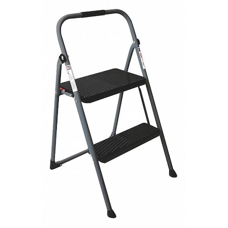 Werner 2 Steps, Folding Steel Step Stand, 225 lb. Load Capacity, Gray ...