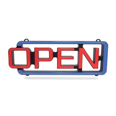 Cm Global LED Open Sign, Red/Blue, 2 13/64 in W, 7 51/64 in H AC-01-RC ...