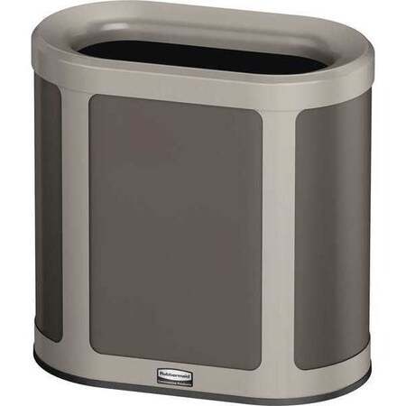 Rubbermaid Commercial 7 gal. Oval Trash Can, Pearl Gray Metallic/Umbra ...