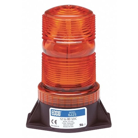 Ecco Low Profile Strobe Light, Amber, 5-1/2" H 6225A | Zoro