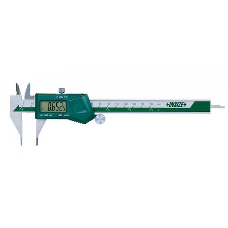 Insize Digital Caliper, SS, 0-6"/0-150mm Range 1169-150 | Zoro
