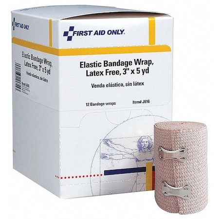 First Aid Only Elastic Bandage Wrap, 3 in. W, 12/Box J616GR | Zoro