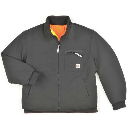Work King Hi-Vis Revrsbl Jacket, Class 2, Flo Org, M S24111-M-FLOR | Zoro
