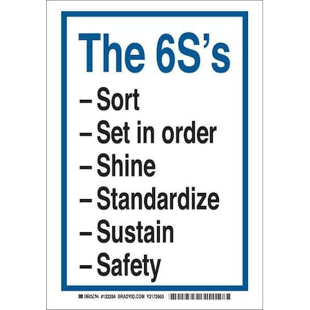 Brady The 6S'S, The 6S's -Sort -Set In Order -Shine -Standardize ...
