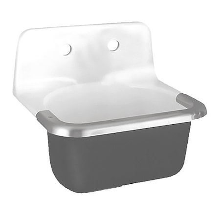 American Standard Wall Mount, 2 Hole, Black/White, Service Sink 7692008 ...