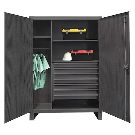 Durham Mfg Combo Wardrobe/Drawer Storage Cabinet, 78 in H, 60 in W, 24 ...
