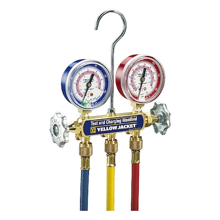 Yellow Jacket Manifold Gauge Set, 5 ft L, 2 1/2 in Gauge 41709 | Zoro