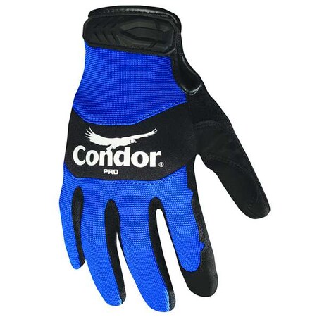 Condor Mechanics Gloves, XL, Black/Blue, Spandex/Neoprene 42KZ82 | Zoro