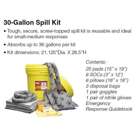 Brady 30-Gallon Drum Spill Control Kit - Universal Application SKA30 | Zoro