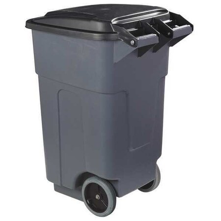 Carlisle Foodservice 50 gal. Square Trash Can, Gray, HDPE 34505023 | Zoro