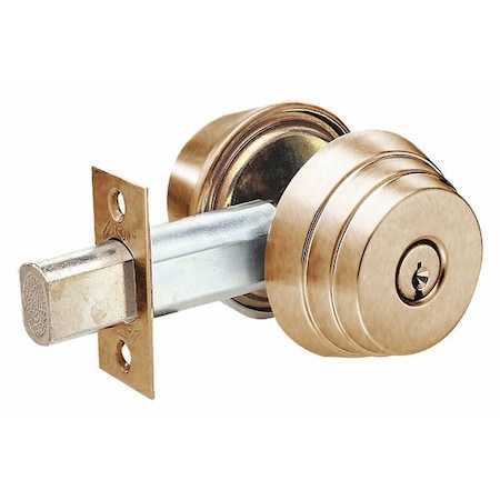 Arrow Lock Deadbolt, Cylindrical, Satin Bronze Finish E61 10 | Zoro