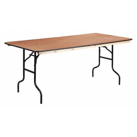 Flash Furniture Rectangle Folding Table, 36" W, 72" L, 30" H, Wood Top ...