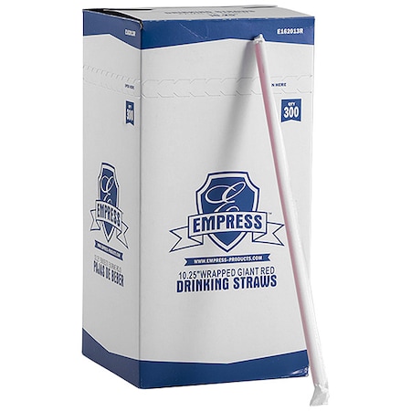 Zoro Select Red, Giant Straws, Paper Wrapped, 10.25", 1200pcs E162013R ...