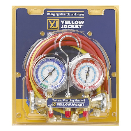 Yellow Jacket Manifold Gauge Set, 5 ft L, 3 1/8 in Gauge 42205 | Zoro