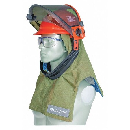 Salisbury Arc Flash Hood, Green, One Size, HRC 4 LFH40PLT-SPL-FL | Zoro