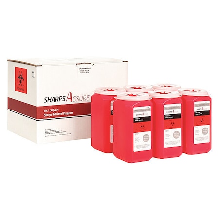 Sharps Assure Sharps Container, 18 gal., Red, Snap Lid SA1Q6 | Zoro