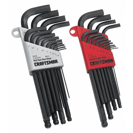 Craftsman Hex Key Set, 13Pcs Ball End 9-46754 | Zoro