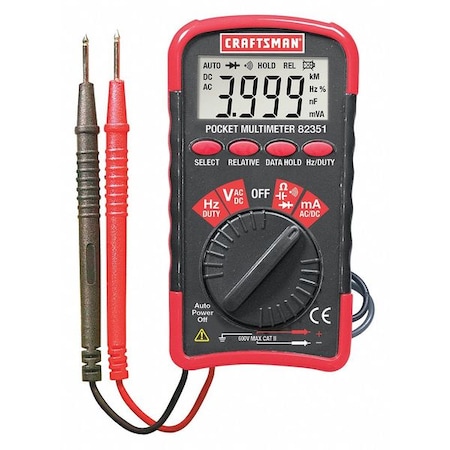 Craftsman Mini Pocket Autoranging Multimeter 34-82351 | Zoro