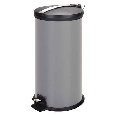 Honey-Can-Do 30L Round Trash Can, Gray, Steel TRS-02070 | Zoro