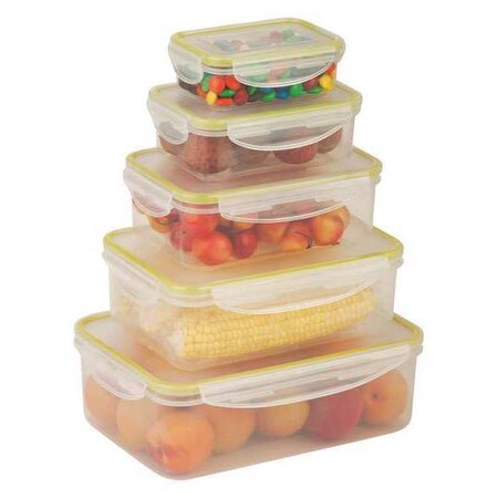 Honey-Can-Do Snap Lock Food Storage Set, 10Pc KCH-03829 | Zoro