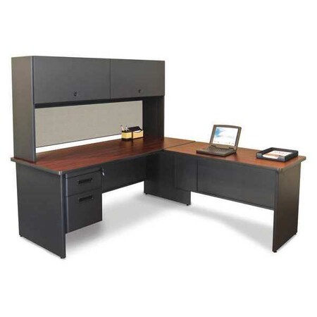 Pronto L Shaped Desk Desk w/Return, 72"x78", 78" D X 65" H, Mahogany ...