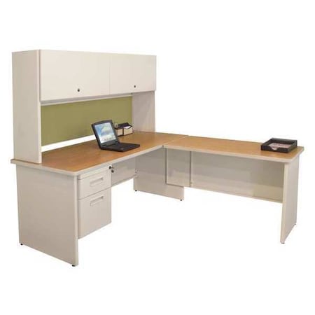 Pronto L Shaped Desk Desk w/Return, 72"x78", 78" D X 65" H, Oak ...