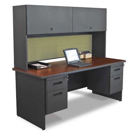 Pronto Pedestal Desk DBL File Desk w/Cabinet, 72"x30", 30" D X 65" H ...