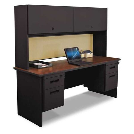 Pronto Computer Desk Double File Desk Credenza w/Cab, 72"x24", 24" D X ...