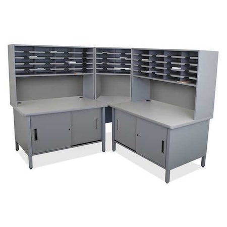 Marvel Mailroom 50 Slot Mailroom Organizer w/Cabinet, Riser UTIL0055/AT ...