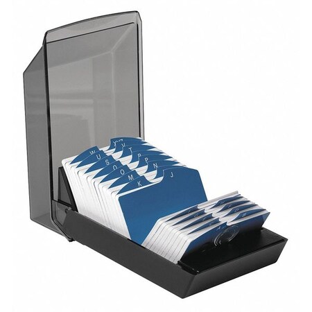 Rolodex Card File Covered Tray, A-Z Guides, Black 67011 | Zoro