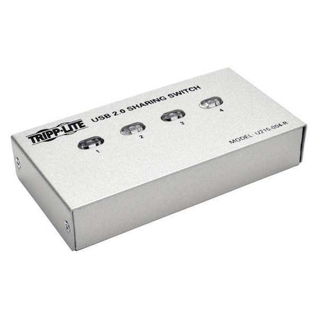 Tripp Lite USB Switch, Printer/Peripheral, 4-Port, 2.0 U215-004-R | Zoro
