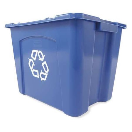 Rubbermaid Commercial 14 gal Rectangular Recycling Bin, Open Top, Satin ...