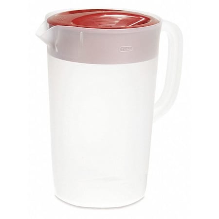 Rubbermaid Commercial Classic Pitcher, Red Lid, 1 gal. 1777155 | Zoro