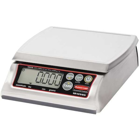 Rubbermaid Commercial Digital Scale, 12 lb., Stainless Steel 1812595 | Zoro