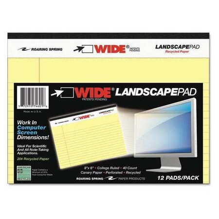 Roaring Spring 8 x 6" Canary Landscape Pad 74601 | Zoro
