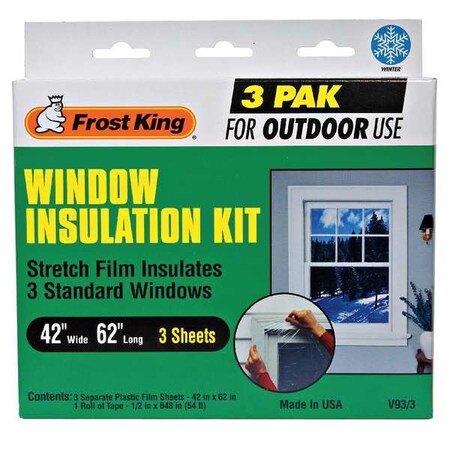 Frost King Window Insulation Kit 42" x 62", Pk3 V93/3 | Zoro