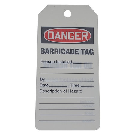 Zoro Select Danger Tag By The Roll, Lockout Tagout, Cardstock, 6 1/4 in ...